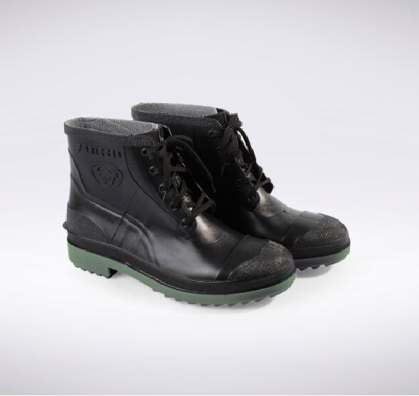 BOTIN PVC FORTRESS PUNTERA DE ACERO N/VERDE T-43