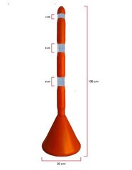 POSTE DELIMITADOR SEÑALIZADOR COLUMNA NARANJA REFLECTIVA + BASE NARANJA